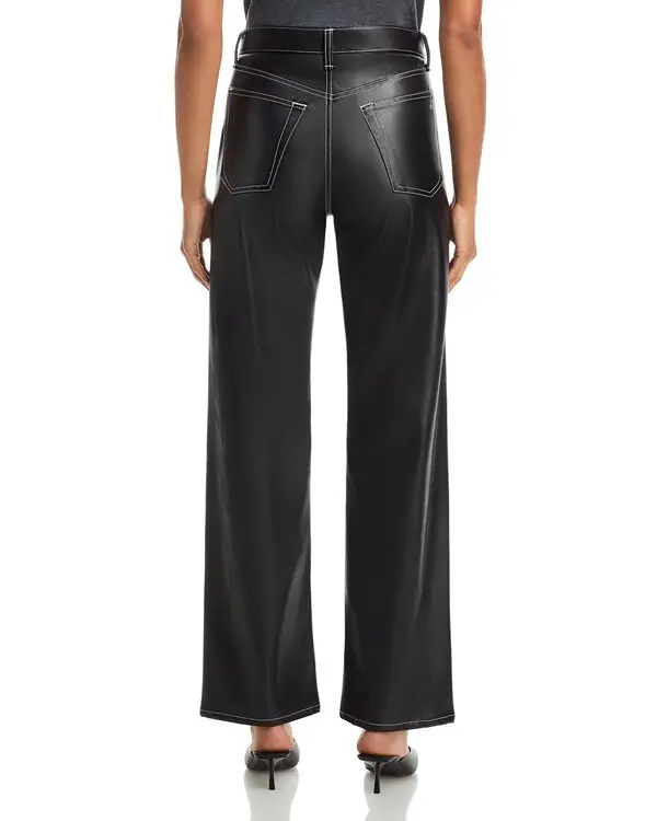 Rag & Bone Shea High-rise Faux Leather Straight Leg Jeans - Black