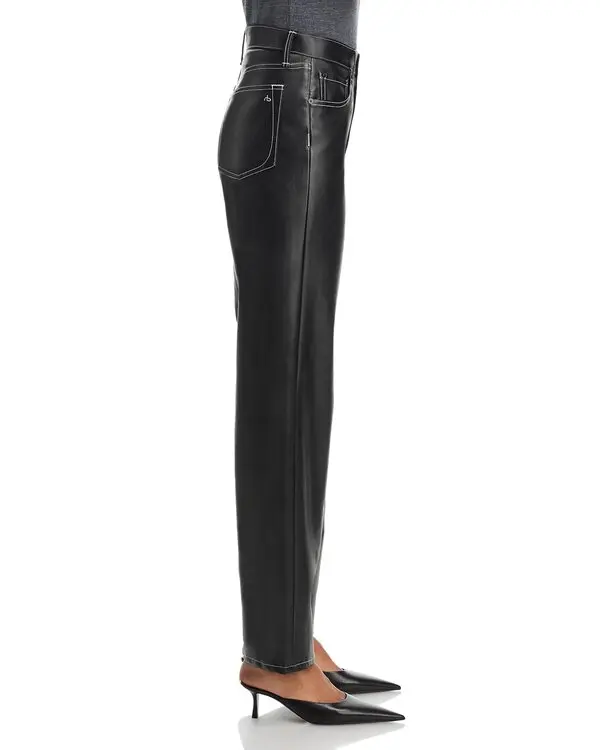 Rag & Bone Shea High-rise Faux Leather Straight Leg Jeans - Black