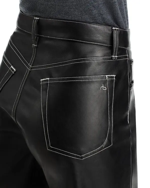 Rag & Bone Shea High-rise Faux Leather Straight Leg Jeans - Black