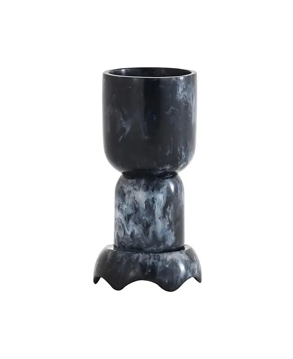 TOV FURNITURE Platform Swirl Resin Kiddush Cup - Black