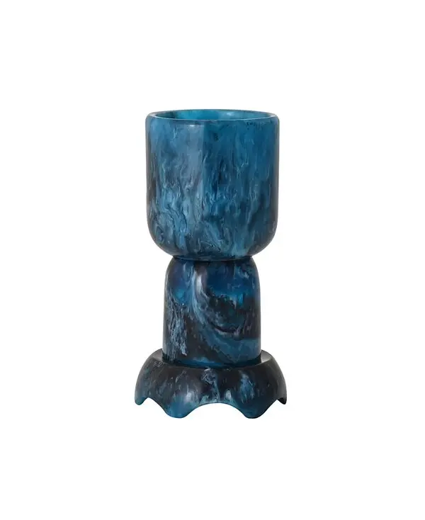 TOV FURNITURE Platform Swirl Resin Kiddush Cup - Blue