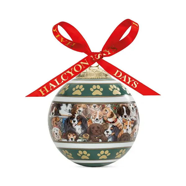 Halcyon Days Dogs Leave Paw Prints Bauble - Multi