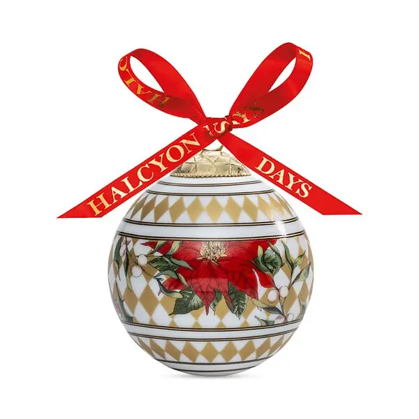 Halcyon Days Parterre Poinsettia Bauble - Multi