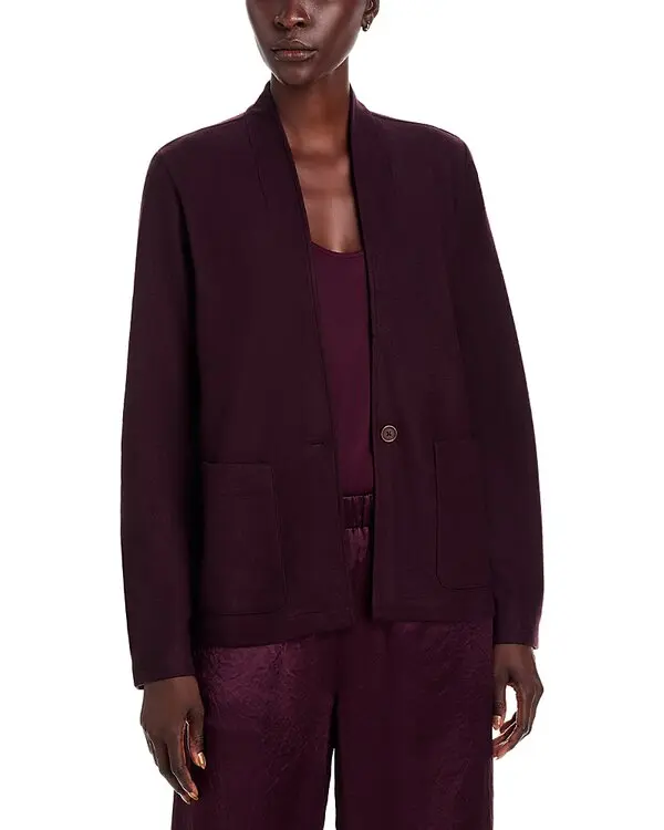 Eileen Fisher Wool High Collar Jacket