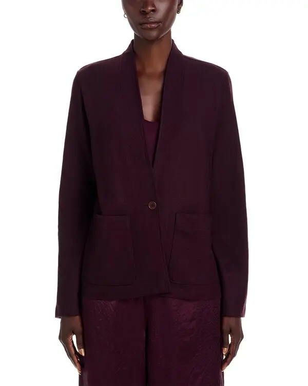 Eileen Fisher Wool High Collar Jacket