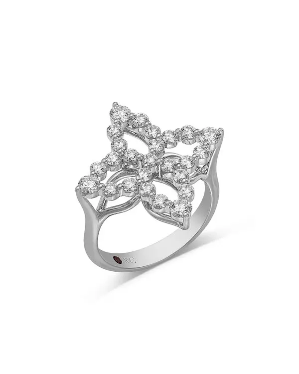 Roberto Coin 18k Gold Diamond Flower Ring - White