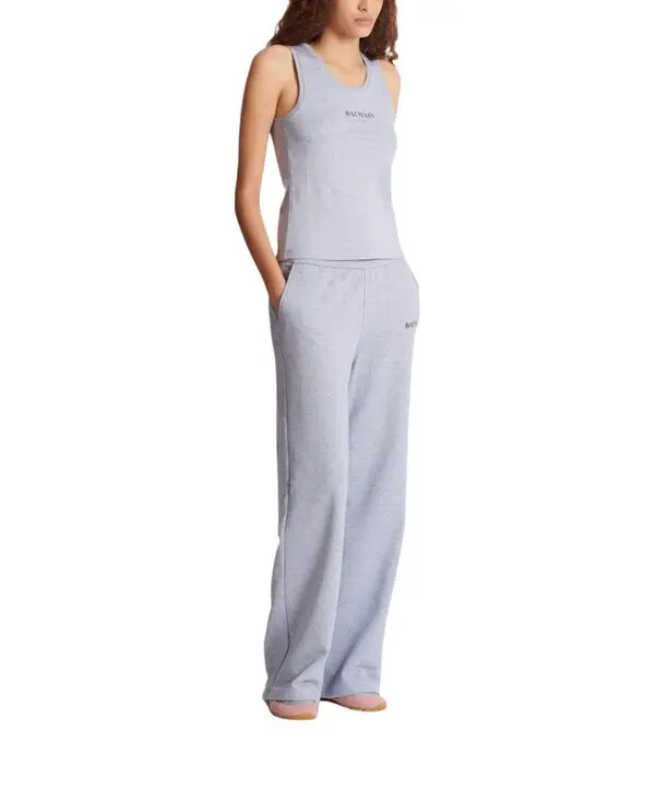 Balmain Tank Top With Print - Grey