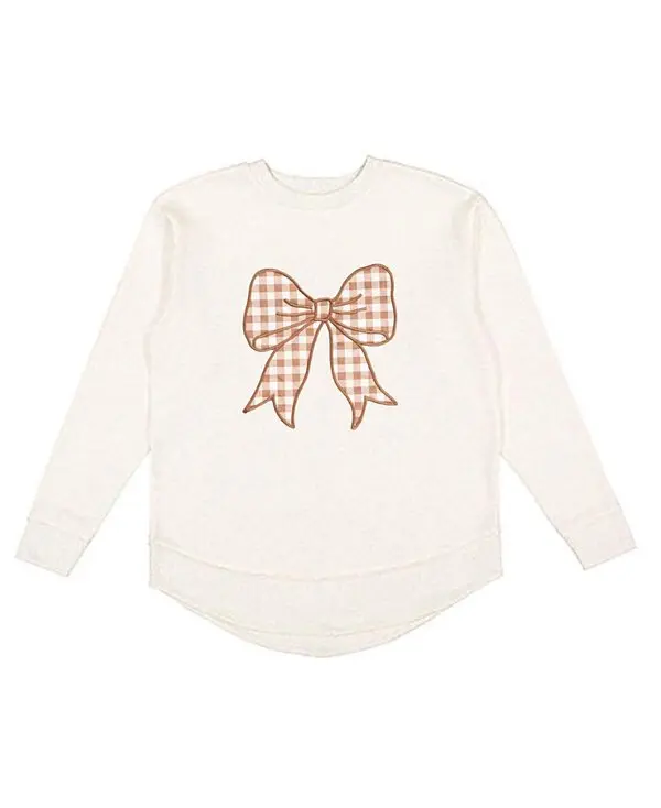 SWEET WINK Gingham Bow Patch Sweatshirt