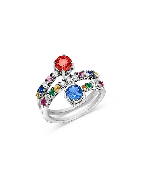 Bloomingdale'S 14k Gold Ring With Ruby, Emerald, And Sapphire - White