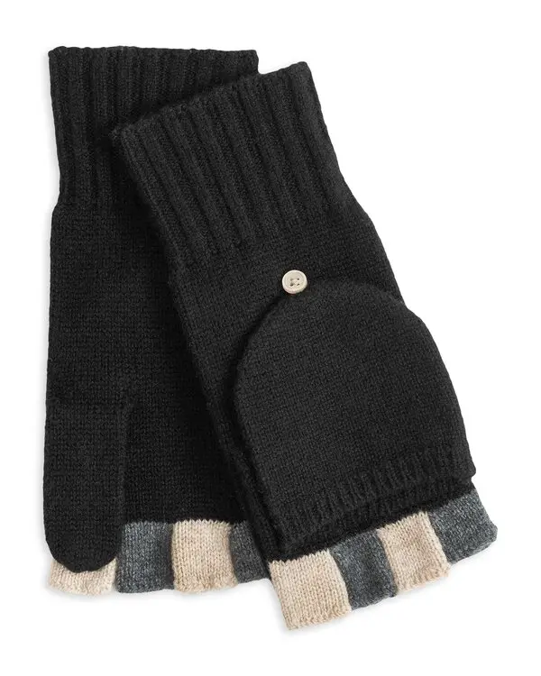 Echo Colorblock Pop Top Mittens - Black