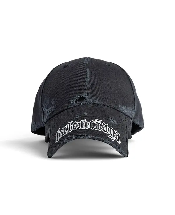 Balenciaga Blackletter Script Cap - Black Faded