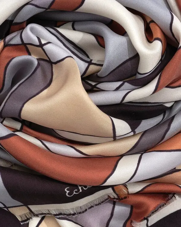 Echo Windowpane Square Silk Scarf