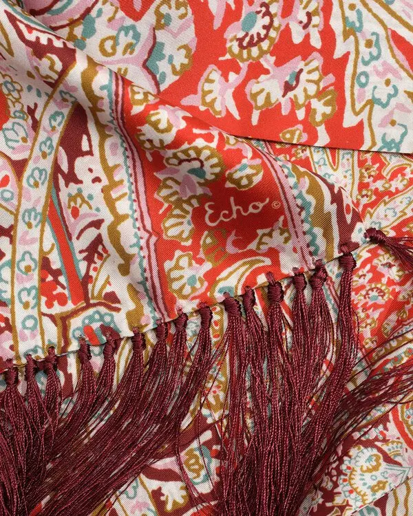 Echo Paisley Tubular Silk Scarf
