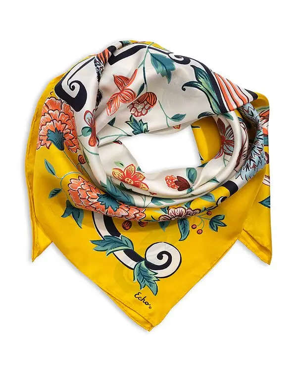 Echo Park Stroll Series Silk Scarf - Yellow/multi