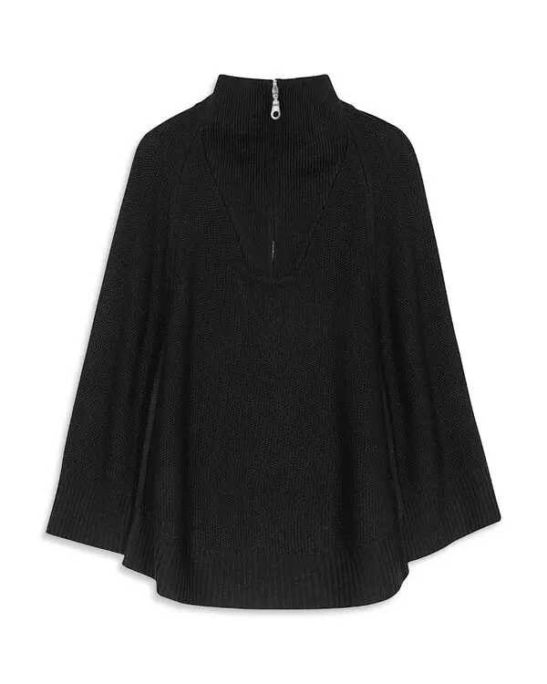 Echo Texture Knit Cape - Black