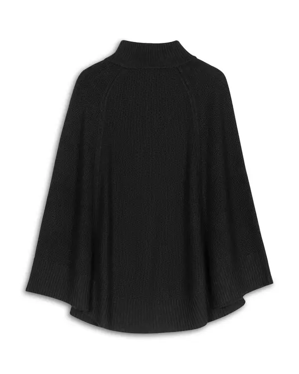 Echo Texture Knit Cape - Black