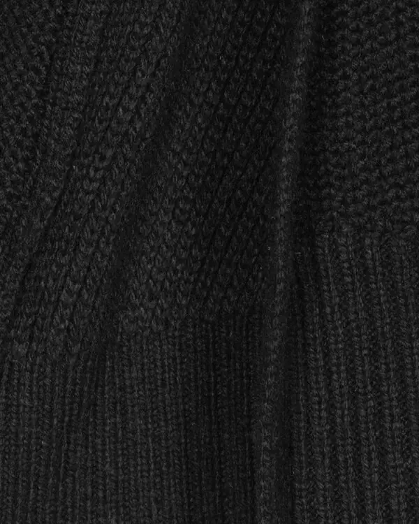 Echo Texture Knit Cape - Black