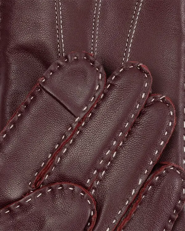 Echo Stitch Detail Leather Tech Gloves - Fig