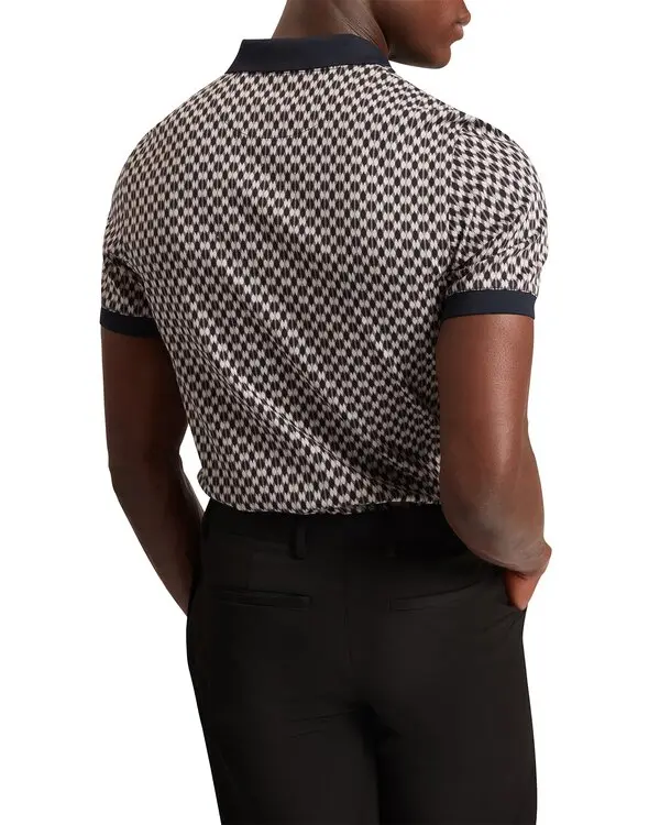 Ted Baker London Ernist Short Sleeve Geo Jacquard Cotton Polo