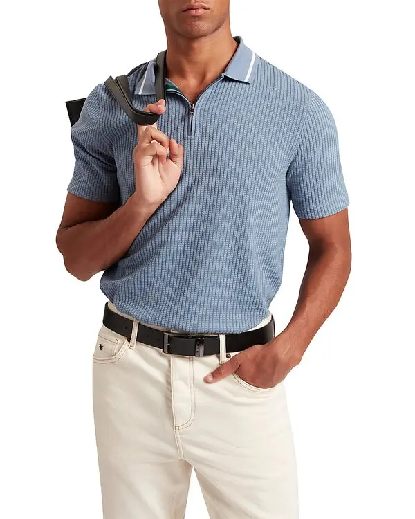 Ted Baker London Bronize Rib Texture Zip Polo