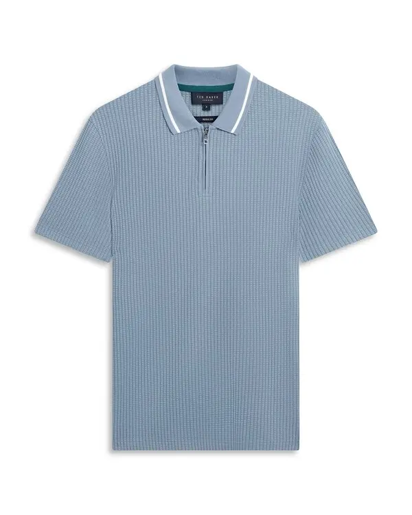 Ted Baker London Bronize Rib Texture Zip Polo
