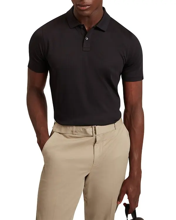 Ted Baker London Connall Short Sleeve Soft Touch Cotton Polo - Black