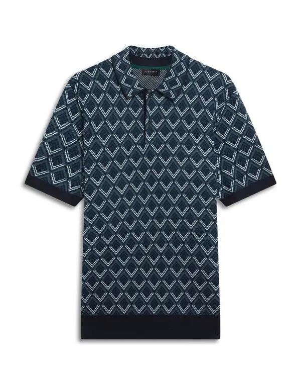 Ted Baker London Melvvin Jacquard Polo Shirt - Navy