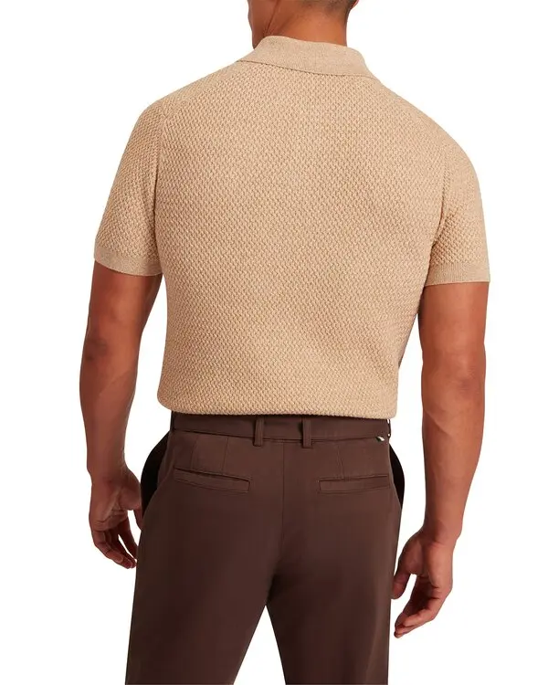 Ted Baker London Janko Textured Knit Polo - Camel