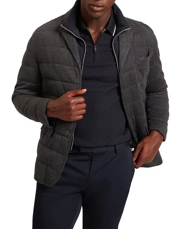 Ted Baker London Fine Knit Quilted Blazer With Mock Neck Liner