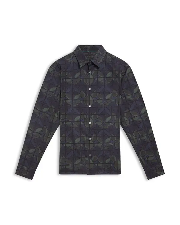 Ted Baker London Frankkn Regular Fit Floral Check Cotton Shirt