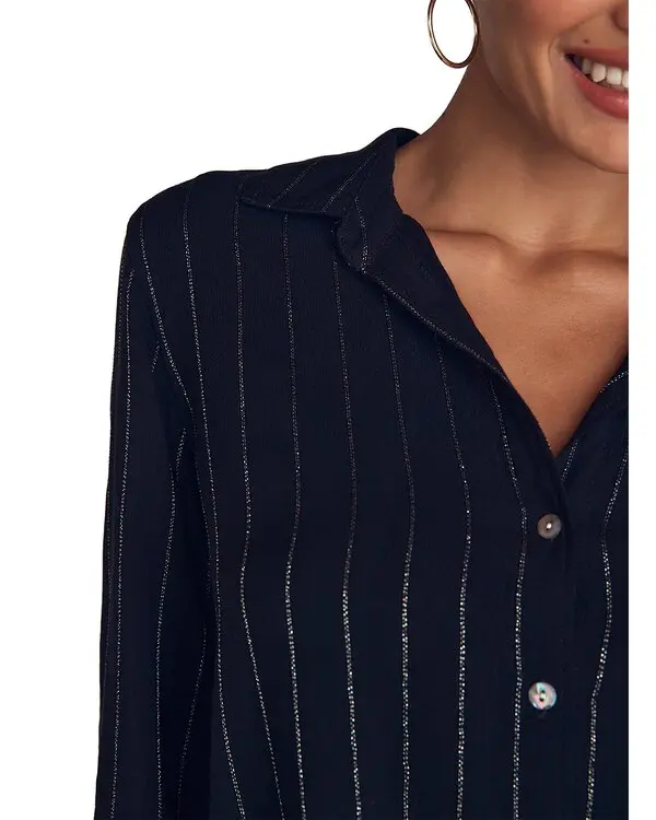 Bella Dahl Lurex Stripe Clean Shirt