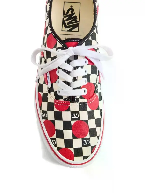 Valentino Garavani Vans X Checkerboard-print Sneakers - Neutrals