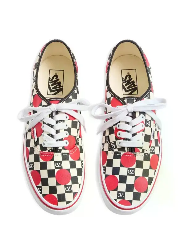 Valentino Garavani Vans X Checkerboard-print Sneakers - Neutrals