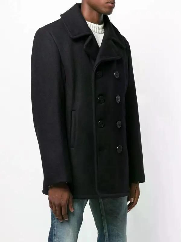 SCHOTT Double Breasted Wool Blend Coat