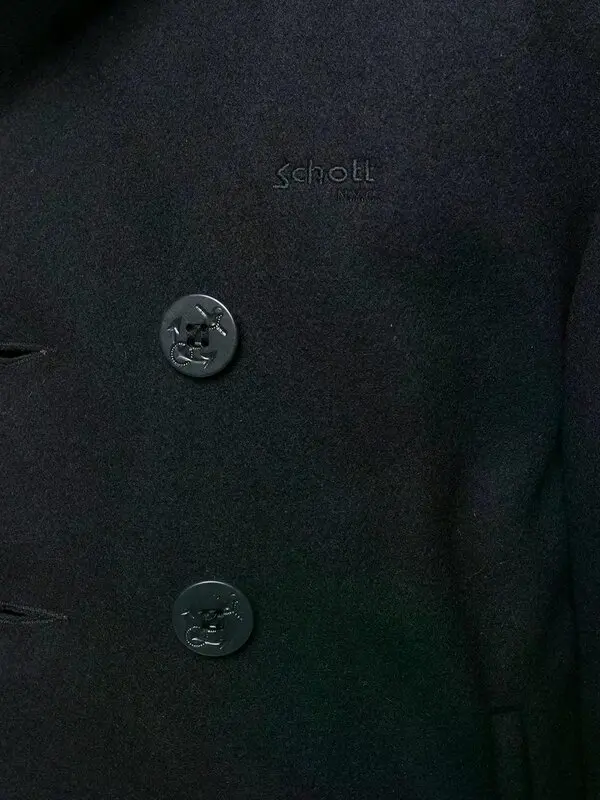 SCHOTT Double Breasted Wool Blend Coat