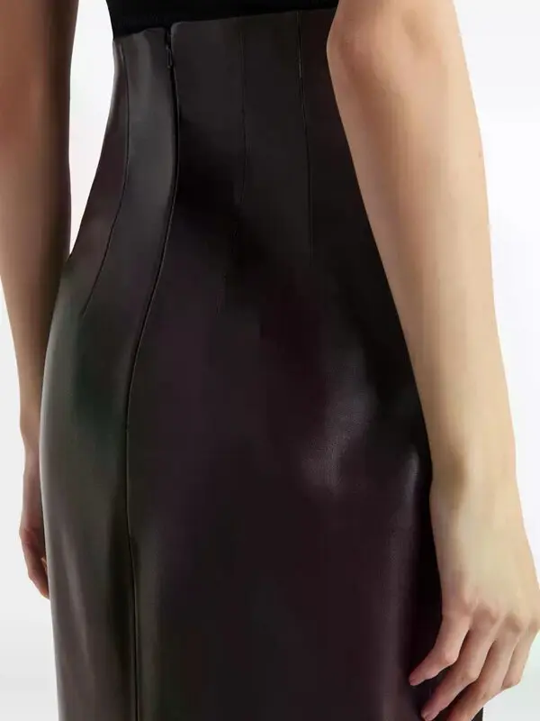 Khaite Loxley Lambskin Maxi Skirt - Brown