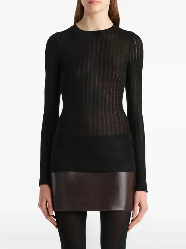 Khaite Elm Ribbed Long-sleeve Top