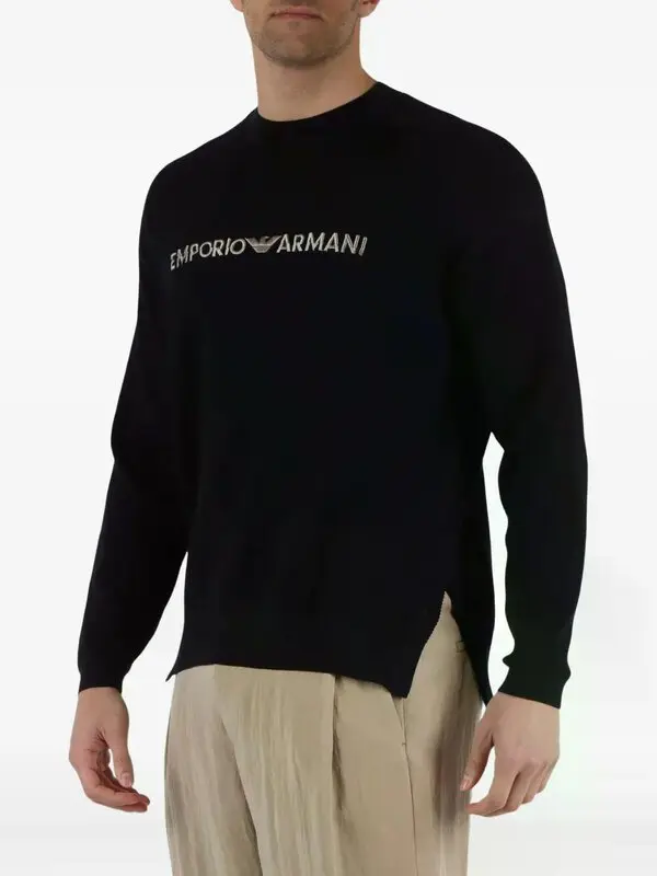 Emporio Armani Logo Side-slits Sweater