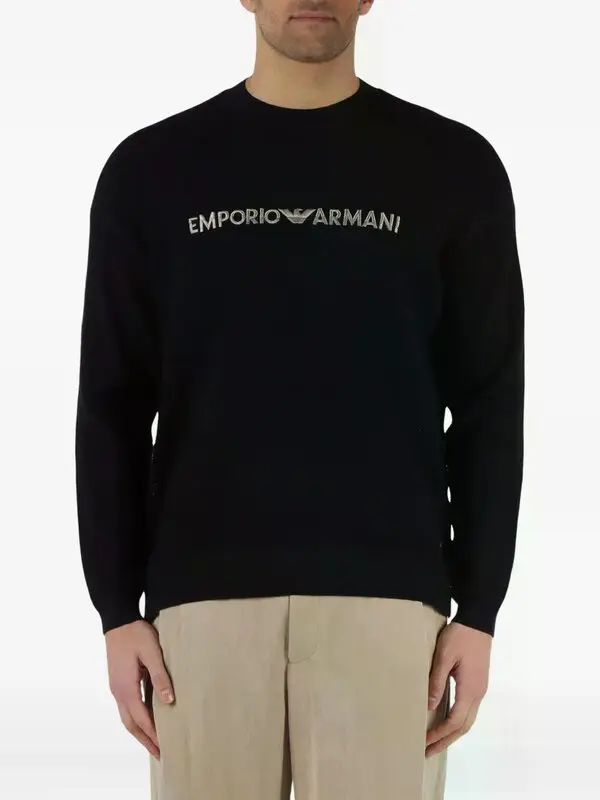 Emporio Armani Logo Side-slits Sweater