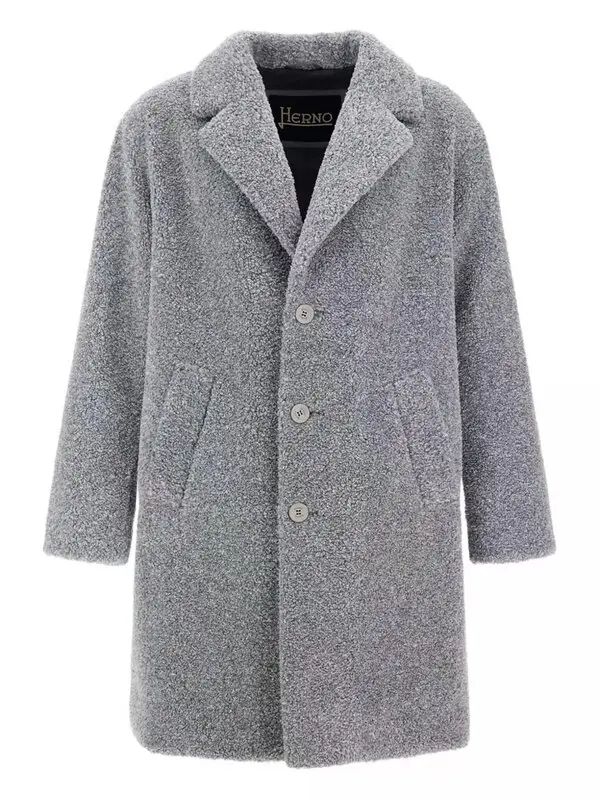 Herno Textured Fleece Long-sleeve Coat