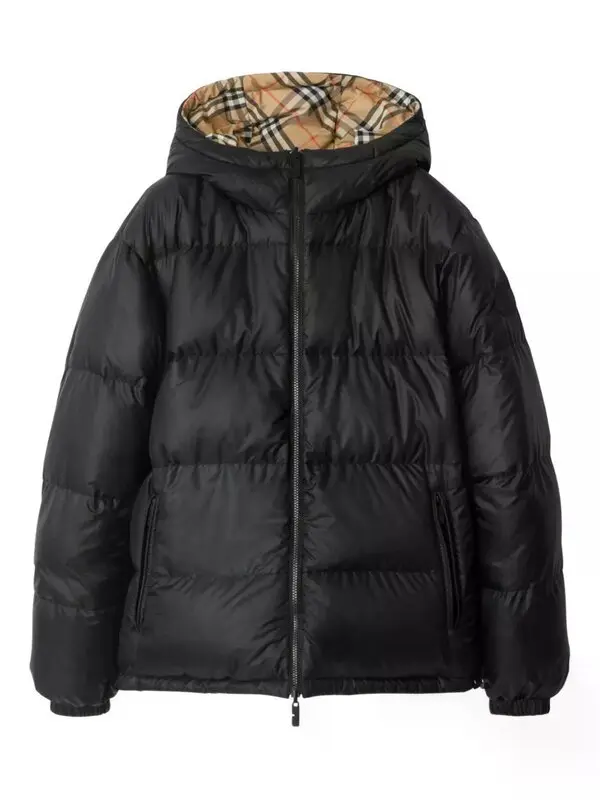 Burberry Reversible Check Puffer Jacket - Black