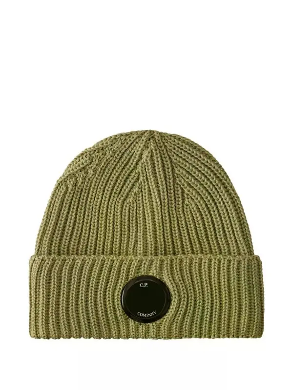 C.P. COMPANY Logo-patch Beanie - Green