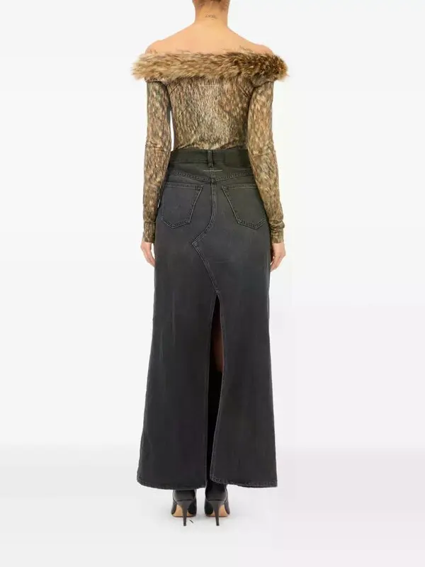 MAISON MARGIELA Paint-splatter Denim Maxi Skirt