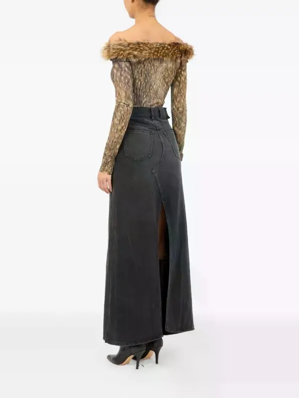 MAISON MARGIELA Paint-splatter Denim Maxi Skirt