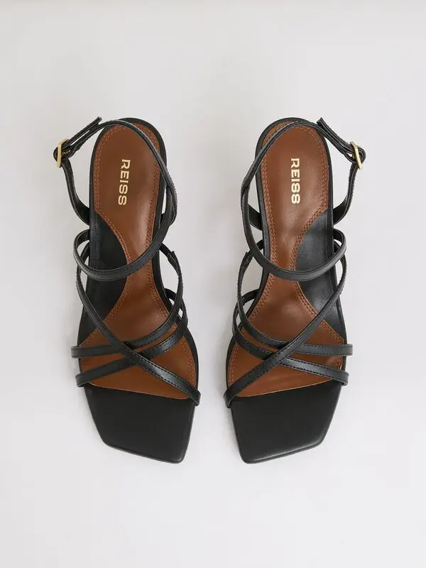 REISS Elise Leather Stiletto Sandals