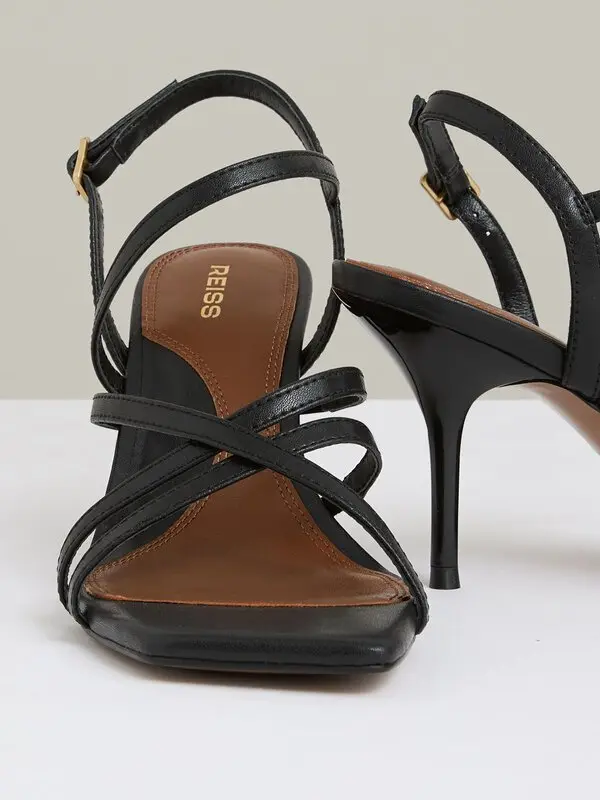 REISS Elise Leather Stiletto Sandals