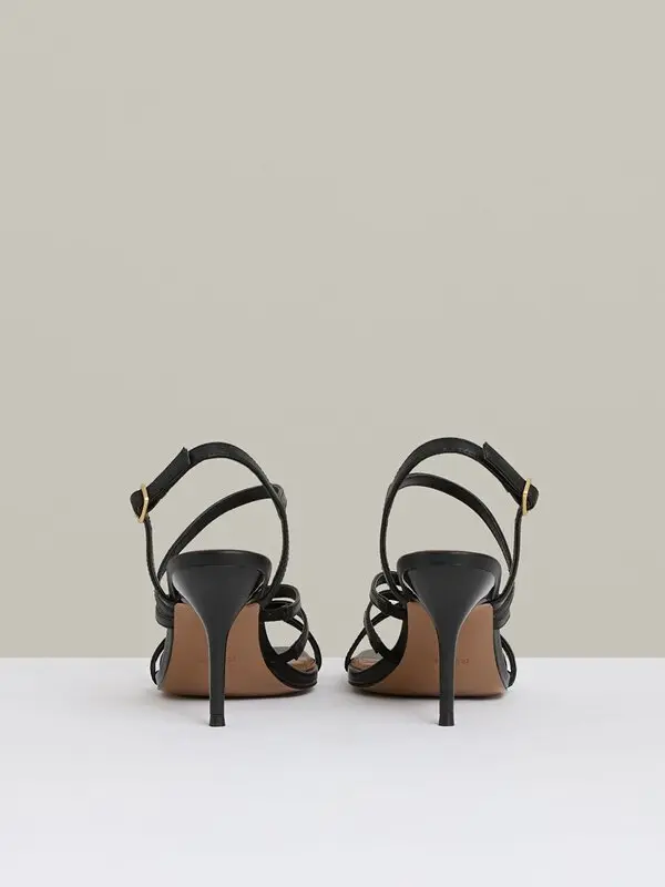 REISS Elise Leather Stiletto Sandals