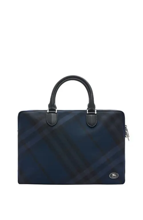 Burberry Grid Briefcase - Navy
