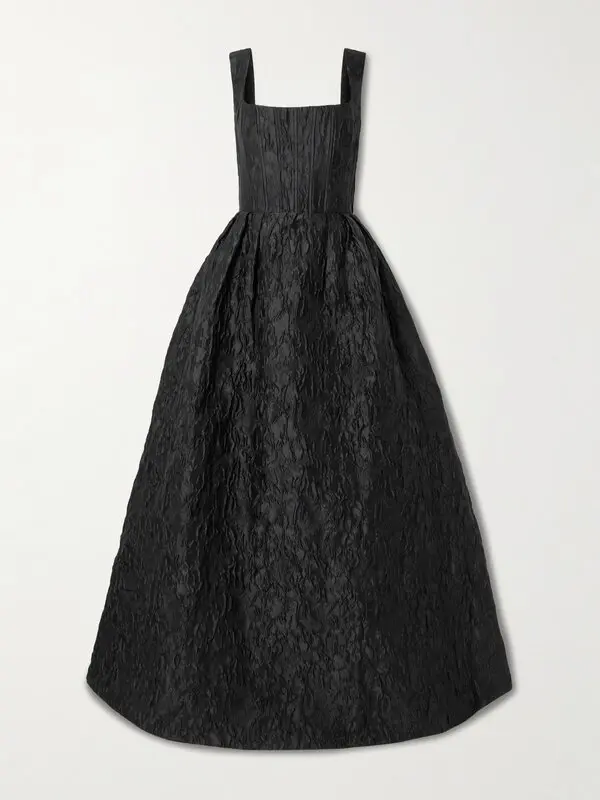 Rebecca Vallance Cloqué A-line Gown - Black