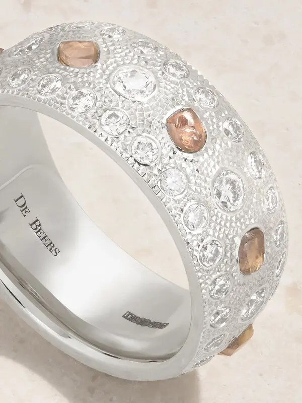 DE BEERS LONDON De Beers Talisman Large 18-karat White Gold Diamond Ring